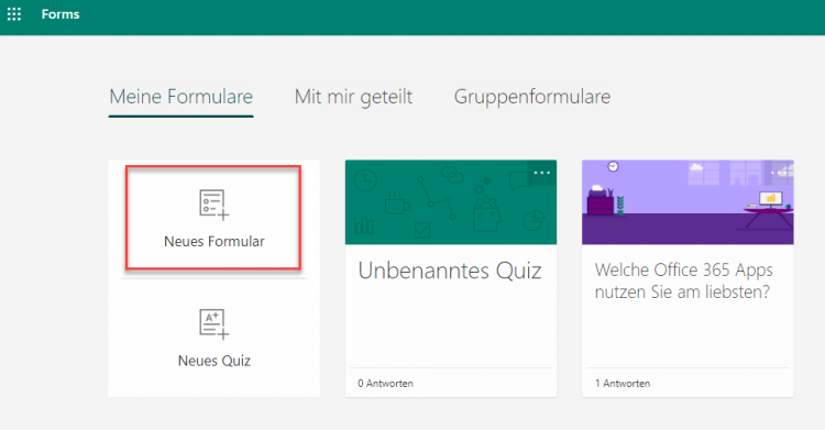 Microsoft Forms zur Erstellung digitaler Formulare nutzen